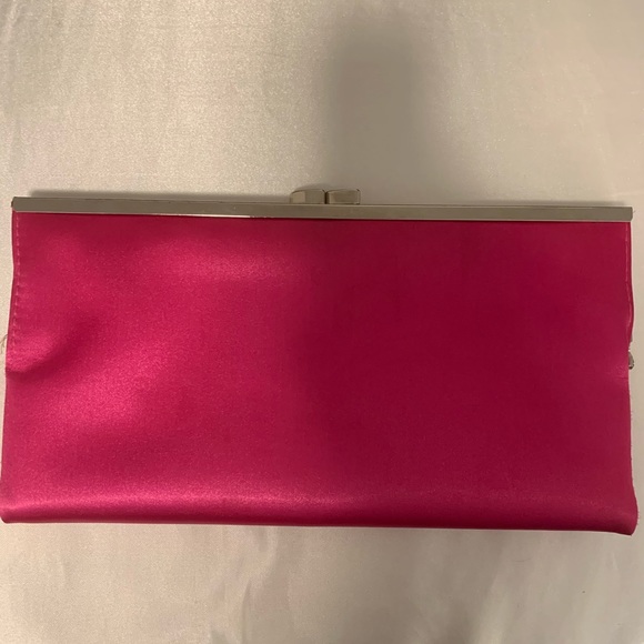 Bags | Bcbg Hot Pink Satin Clutch | Poshmark